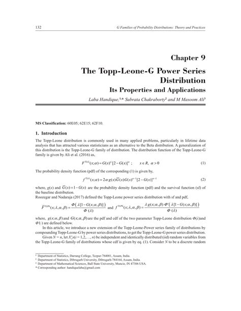 pdf the topp leone g power series distribution