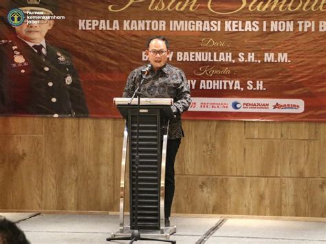Kakanwil Kemenkumham Jabar Hadiri Pisah Sambut Kepala Kantor Imigrasi