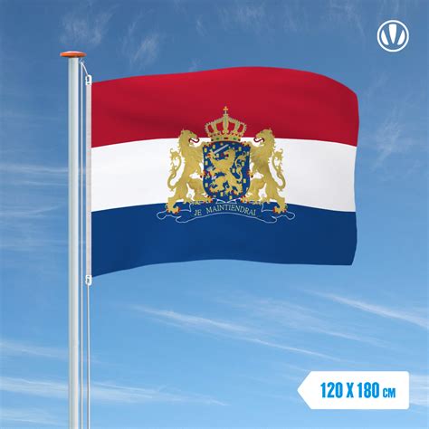 Nederlandse Vlag Met Wapen 120x180cm Alleen Bij De Vlaggenclub