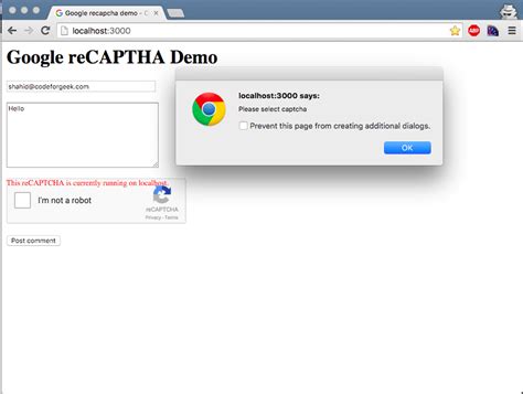 Google ReCAPTCHA Node Js Tutorial CodeForGeek