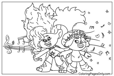 20 páginas para colorear de Trolls Band Together ColoringPagesOnly