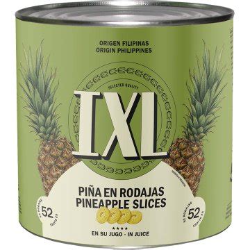 IXL Piña Ixl En Su Jugo Rodajas Lata 3 Kg
