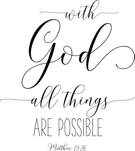 With God All Things Are Possible Bible Verse Printable Wall Art Matthew