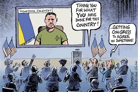 Zelensky Talks To Congress Globecartoon Political Cartoons