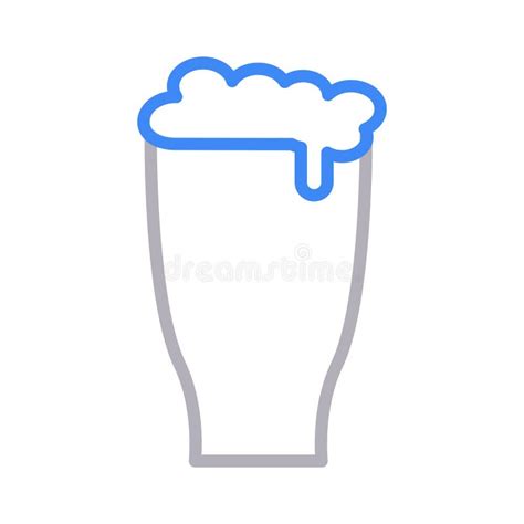 Linha De Cor Fina cone Da Bebida Do Vetor Ilustração do Vetor