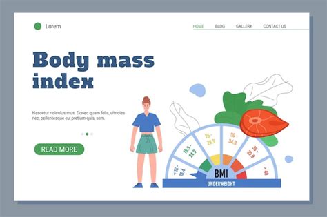 Body Mass Index Website Banner Design Mit Flachem Vektor Des Schlanken