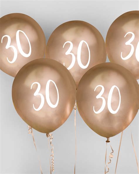 Guld balloner til 30 års fødselsdag Flot pynt til Dirty Thirty