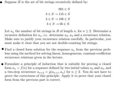 solved suppose b is the set of bit strings recursively
