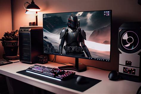 High Tech Gaming Setup With Sleek Keyboard And Mouse Lightning Fast