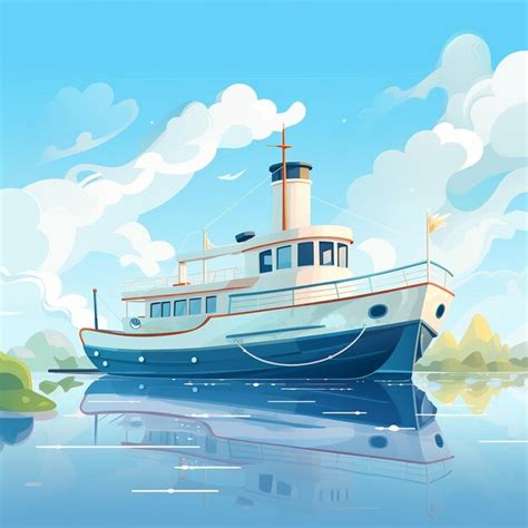Vector de ilustración de barco Vector Premium