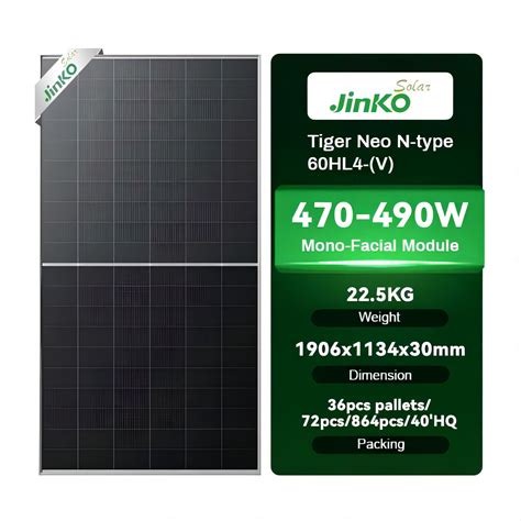 Jinko Mono Facial 460W 465W 470W 475W 480W Tiger Neo N Type 60hl4 V
