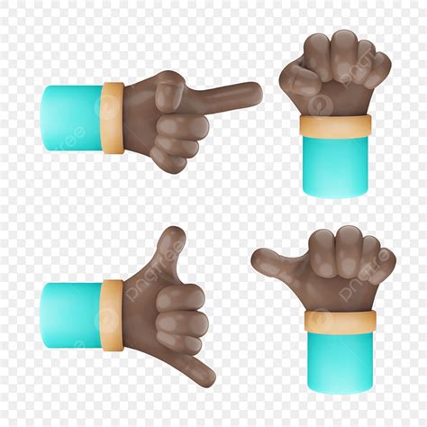 Hand Gesture 3d Transparent PNG 3d Hand Gesture Set 3d Hand 3d Model