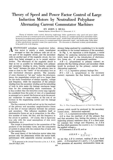 PDF Theory Of Speed And Power Factor Control Of Large Induction