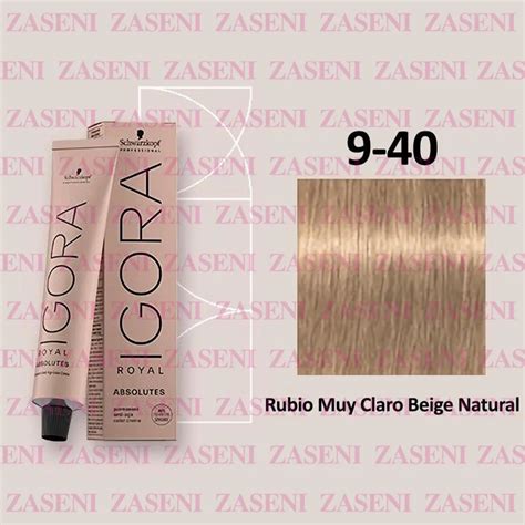 SCHWARZKOPF TINTE IGORA ROYAL ABSOLUTES 9 40 RUBIO MUY CLARO BEIGE
