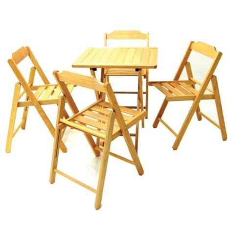 Conjunto Mesa e 4 Cadeiras Dobráveis Beer Tramontina Natural