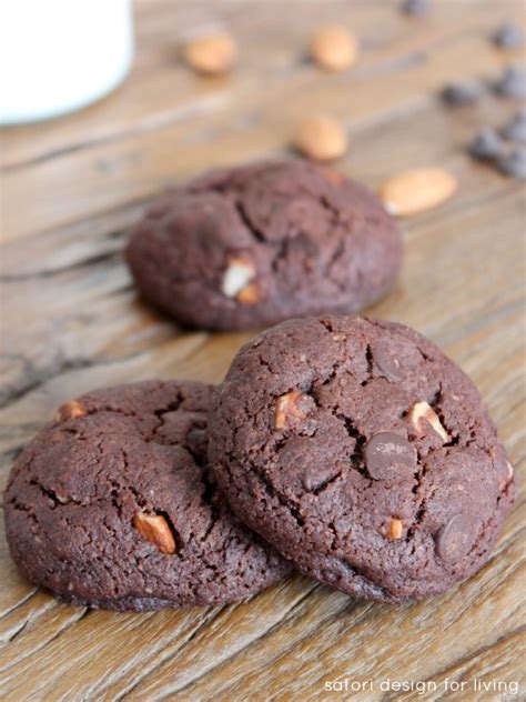 Decadent Double Chocolate Almond Cookies Satori Design For Living
