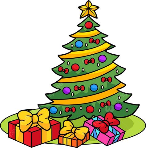 árbol De Navidad Con Regalos Dibujos Animados Clipart De Colores