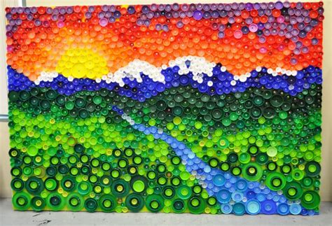 11 DIY Ideas To Design A Bottle Cap Mosaic Artistic Junkie