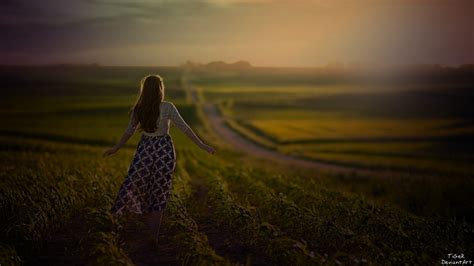 Sunlight Landscape Women Outdoors Women Model Sunset Photography Sunrise Evening