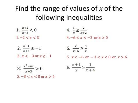 inequalities quadratic fractional and irrational form