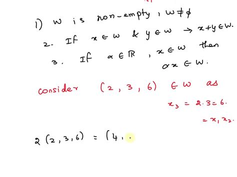 solved determine whether the set w is subspace of r3 with the standard operations if not state