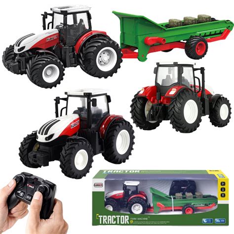Купить TRAKTOR ZDALNIE STEROWANY Z PRZYCZEPĄ NA PILOT MASZYNA ROLNICZA