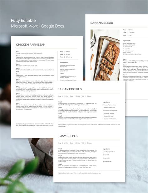 Google Docs Recipe Template
