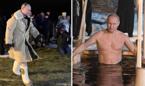 ICE COOL PUTIN Russian Leader Plunges Into Freezing Lake In Bizarre