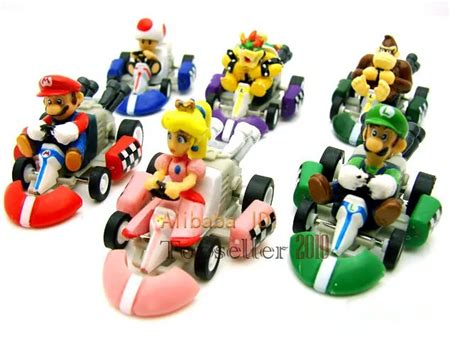 Pcs Set Free Shipping Super Mario Bros Karts Pull Back Car Figures