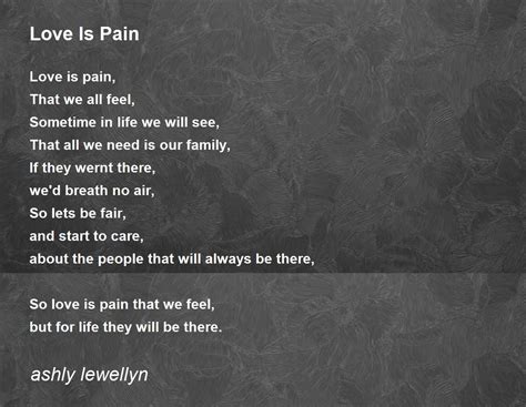 Poems About Love And Pain