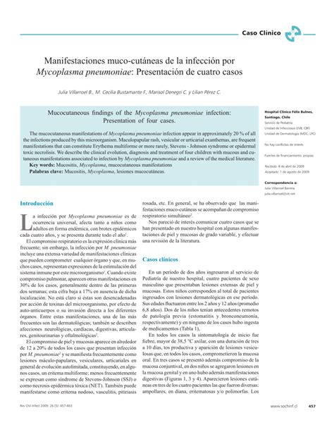 PDF Manifestaciones muco cutáneas de la infección por Mycoplasma