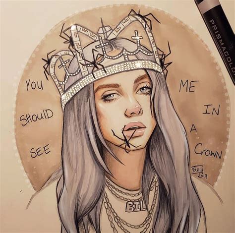 Billie Eilish Drawing Hard Drawings Dark Art Drawings Celebrity Porn