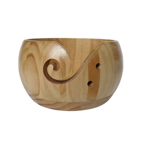 DREWNIANA Miska na WŁÓCZKĘ do Szydełkowania WEŁNY SZYCIA Jasna 15x8cm