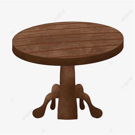 Ilustración De Mesa Redonda PNG Mesa De Madera Ilustración De La