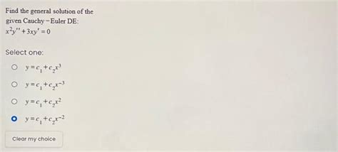 solved which one of the following cauchy euler differential