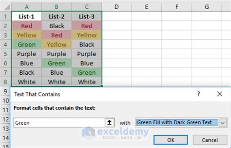 Excel Conditional Formatting Based On Another Cell Text 5 Ways