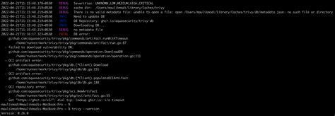error failed to download vulnerability db trivy v0 24 2 · issue 1908 · aquasecurity trivy