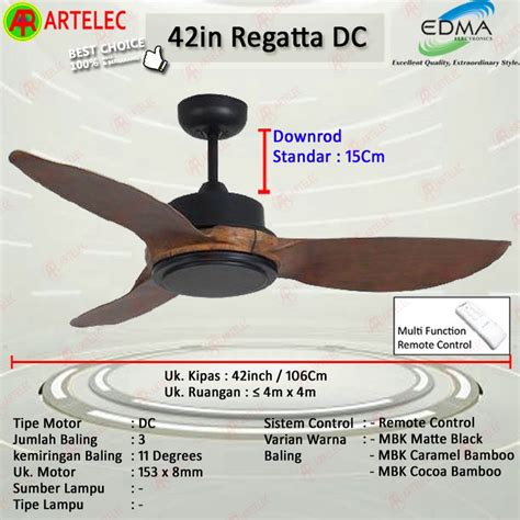 Jual MT EDMA 42in REGATTA DC Kipas Angin Gantung Dekorasi Kipas Angin