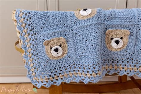 Bear Crochet Baby Blanket Cute Easy Tutorial Maisie And Ruth