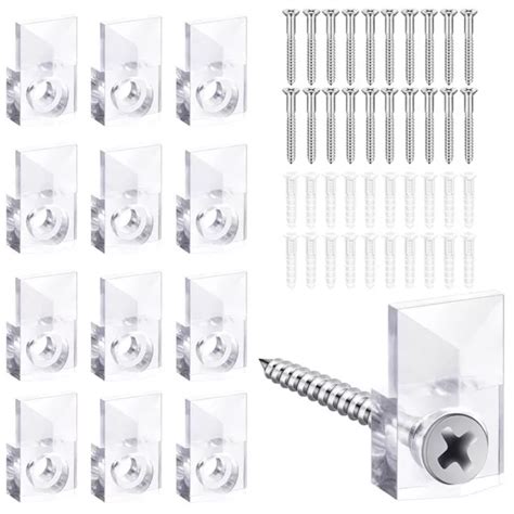 Pi Ces Kit De Clips Support Miroir Clips En Plastique Transparent