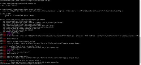 NPM Run Dev Events Js 167 Throw Er Unhandled Error Event