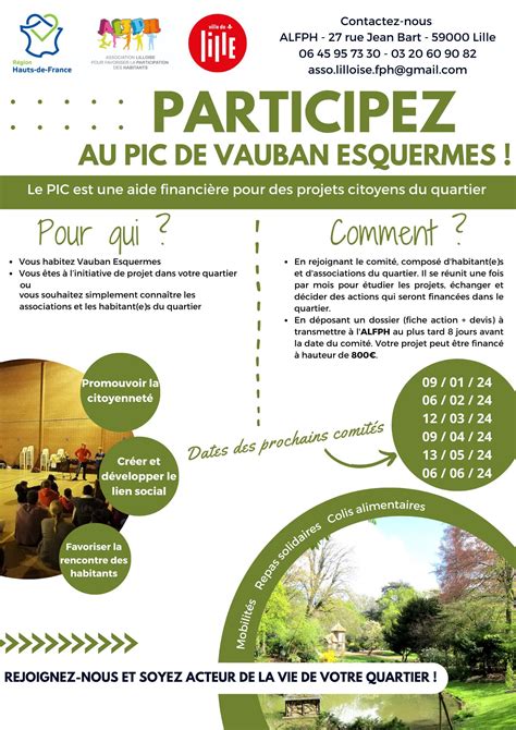 P I C Projet D Initiative Citoyenne Actualit S Vauban Esquermes