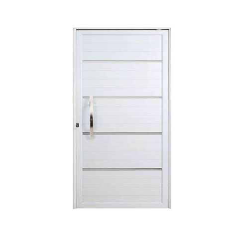 Porta Pivotante Lambril Friso e Puxador Alumínio Branco Linha Premium