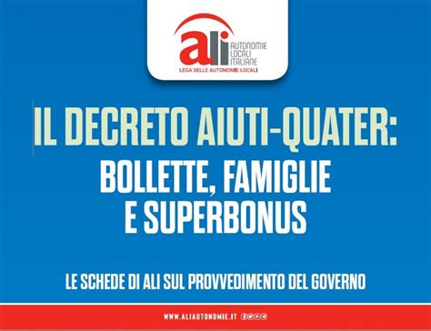 Il Decreto Aiuti Quater Bollette Famiglie E Superbonus AliAutonomie