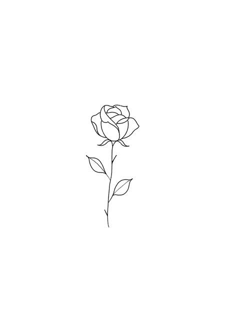 Line Art Tattoos Time Tattoos Body Art Tattoos Rose Outline Tattoo