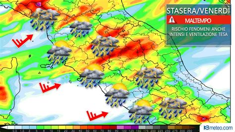 Meteo FORTI TEMPORALI In Arrivo Su TOSCANA E LAZIO DETTAGLI 3B Meteo