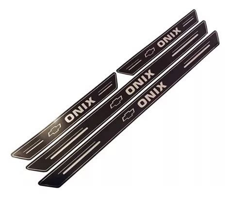 Kit Soleira Onix Das Portas 8 Peças Adesivas Protetor Preto