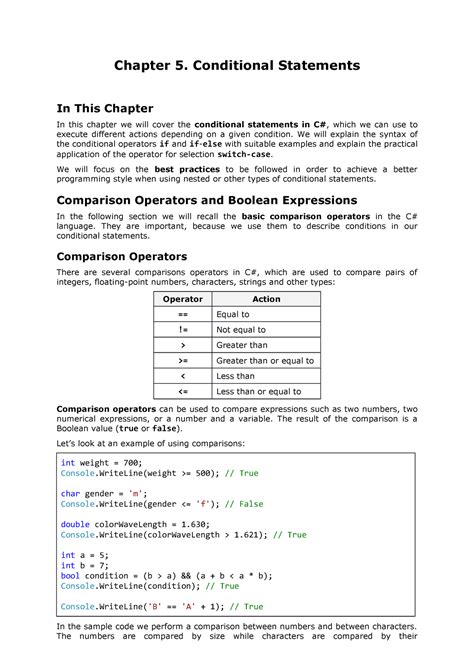 ch5 conditional statements chapter 5 conditional statements in this chapter in this chapter