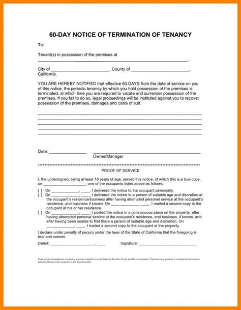 Texas Printable Tenant 60 Day Notice To Vacate Template Printable