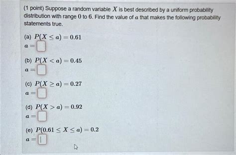 solved 1 point suppose a random variable x is best